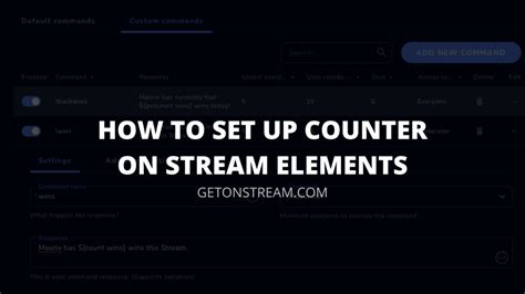 How To Add Counter Command On Streamelements [easy Guide] Get On Stream