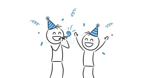 Celebration And Joy Stick Figures At A Party Stock Vector