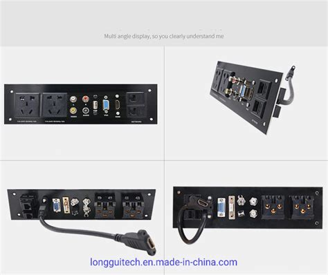 Multifunctional Desktop Socket Aluminum Panel Wall Socket Multimedia Socket Wall Plate Screen