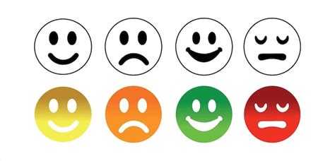 이모지 피드백 평가 척도 프리미엄 벡터