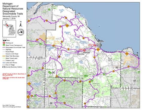 Marquette County Snowmobile Trails Map By Mi Dnr Avenza Maps