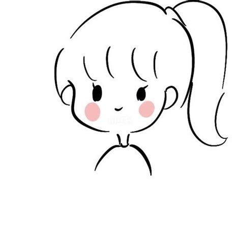 超萌的小女孩卡通简笔画，卡哇伊超萌卡通美少女漫画图 图片库 头像控