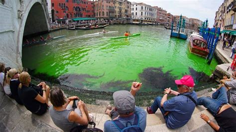 Venices Grand Canal Turns Phosphorescent Green See Pics