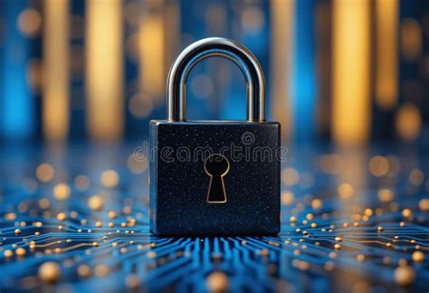 A Symbolic Padlock Represents Cybersecurity And Data Protection Against