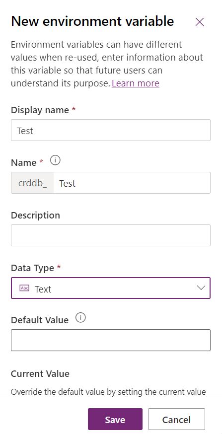 Power Platform Environment Variables