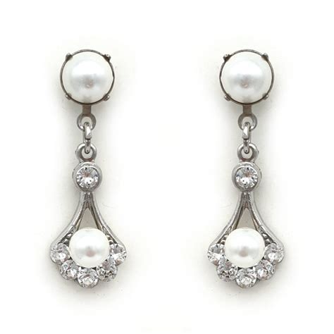 Daniela Pearl Earrings Silvergoldrose Gold Glam Couture