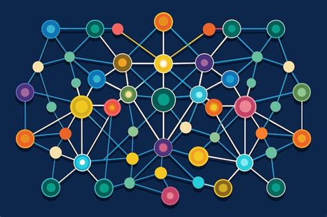 Premium Vector A Neural Network Diagram With Interconnected Nodes And
