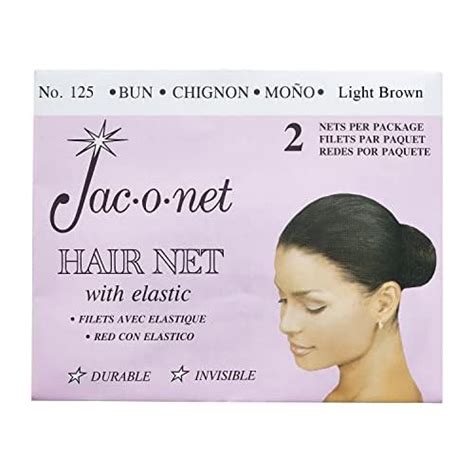 Jac O Net Tiny Mesh Hair Net Chignon Bun Size Light Brown 2 Nets Per Pack [1