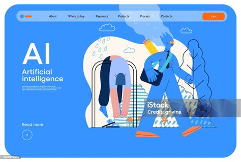 Artificial Intelligence Flat Vector Illustration Job向量圖形及更多businesswear