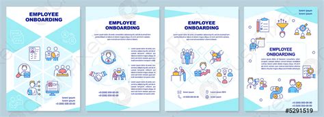 Employee Onboarding Turquoise Brochure Template Stock Vector 5291519 Crushpixel