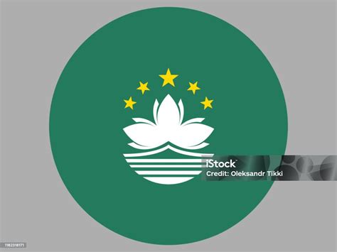 アジア中国マカオの丸いステッカー国旗オリジナルの色とプロポーション単にベクトルイラスト設定された国から アイコンのベクターアート素材や画像