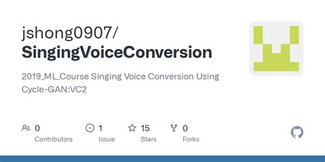 Github Jshong Singingvoiceconversion Ml Course Singing Voice Conversion Using Cycle
