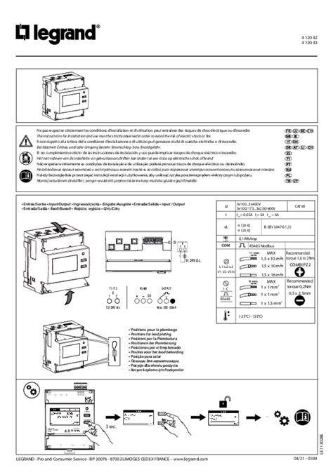 Legrand Emdx³ 5a Energy Meter Three Phase Connection With Ct Pulse