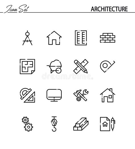 Architecture Icon Set Stock Vector Illustration Of Design 85150682