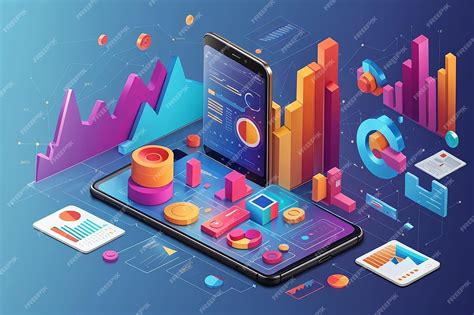Premium Photo Online Statistics And Data Analytics Isometric