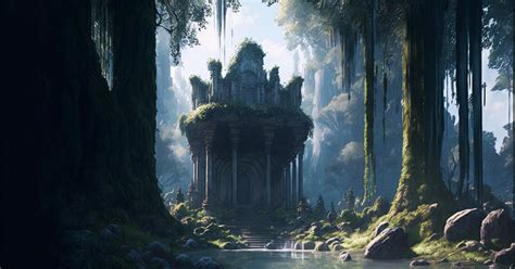 風景 森の廃墟 ペンたろうのイラスト Pixiv
