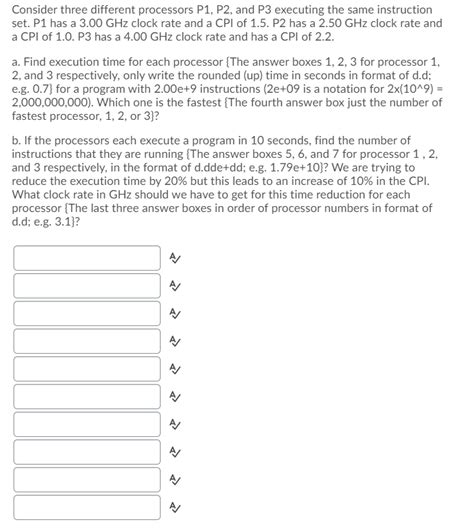 Solved Consider Three Different Processors P1 P2 And P3