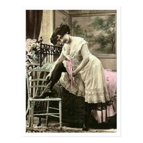 French Flirt Vintage Pinup Postcard Zazzle