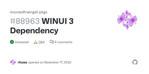 Winui 3 Dependency · Microsoft Winget Pkgs · Discussion 88963 · Github