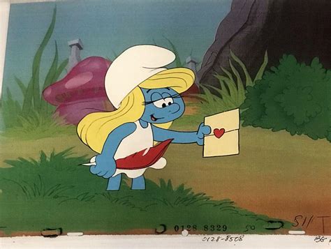 The Smurfs Smurfette Original Animation Production Art Cel Hanna