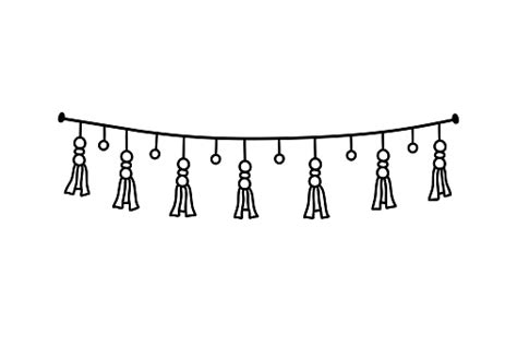 흰색 배경에 고립 된 리본이있는 귀여운 장식용 화환 낙서 스타일의 벡터 손으로 그린 일러스트레이션 휴일 디자인 카드 장식 로고에 적합합니다 갈란드 장식품에 대한 스톡 벡터