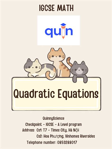Igcse Math Quadratic Equations Pdf
