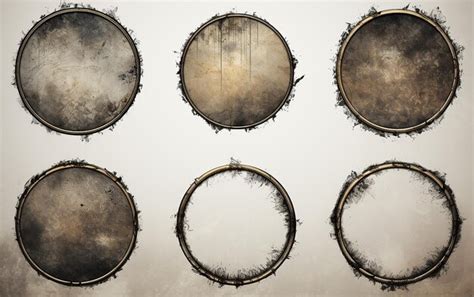 Premium Photo Grunge Elegance Collection Of Circular Frames