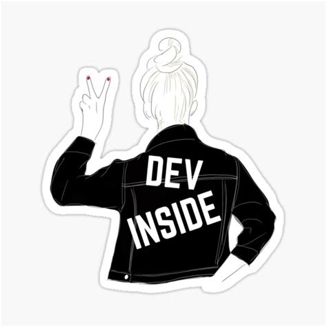 It Shirt Coder Girl Biker Jacket Sticker By Avogel Redbubble