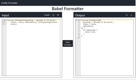 Online Babel Formatter Codifyformatter Org