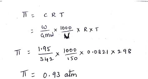 Osmotic Pressure Equation