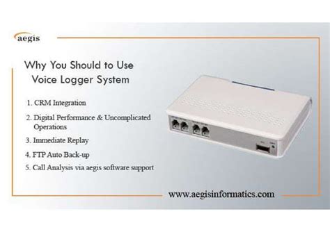 Reasons To Use A Aegis Voice Logger System Ppt