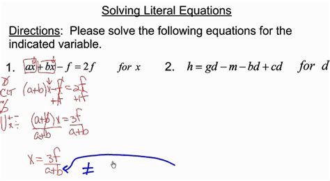 Literal Equation Solving Tessshebaylo