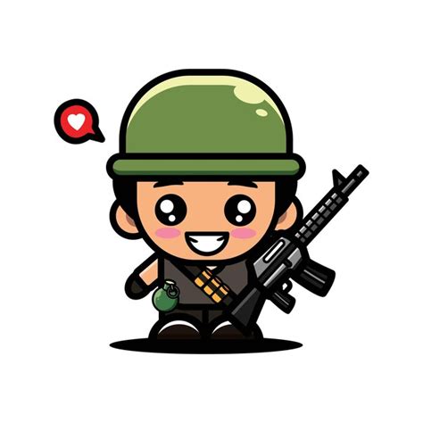 Premium Vector Army Cute Character Design Illustration