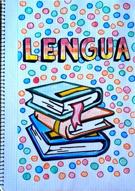 A Notebook With The Word Lengua Written On It And Two Books Stacked On