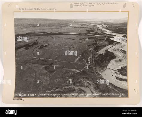 Landing Fields Alaska Healy Landing Field Aerial Photograph Stock