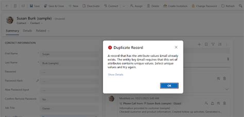 prevent duplicate with alternate keys in dynamics 365