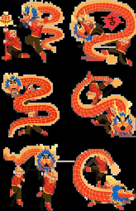 舞龙 舞狮 花瓣网