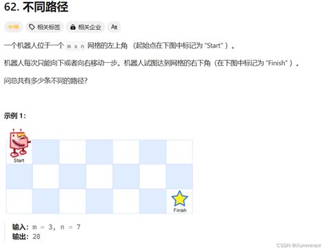 Leetcode刷题之hot100之不同路径 Csdn博客