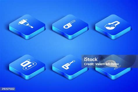 원형 톱날 건설 착암기 회전식 드릴 기계 전기 대패 도구 왕복 및 앵글 그라인더 아이콘을 설정합니다 벡터 3차원 형태에 대한 스톡 벡터 아트 및 기타 이미지 Istock