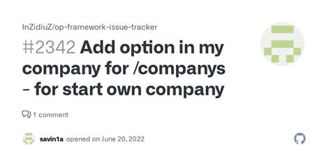 Add Option In My Company For Companys For Start Own Company · Issue 2342 · Inzidiuzop