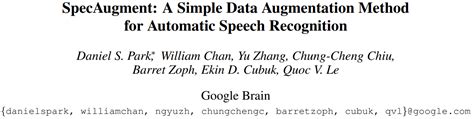 2019 specaugment a simple data augmentation method for automatic