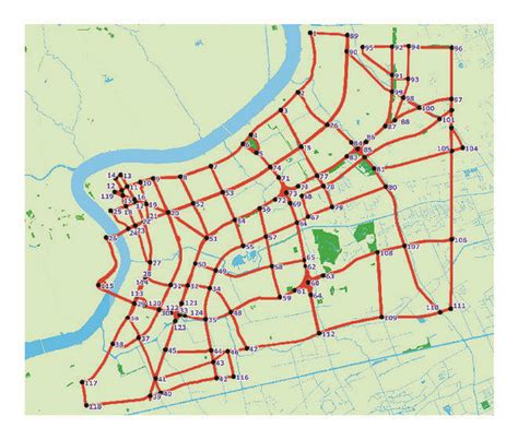 A Snapshot Of Selected Areas Road Network In Shanghai Download Scientific Diagram