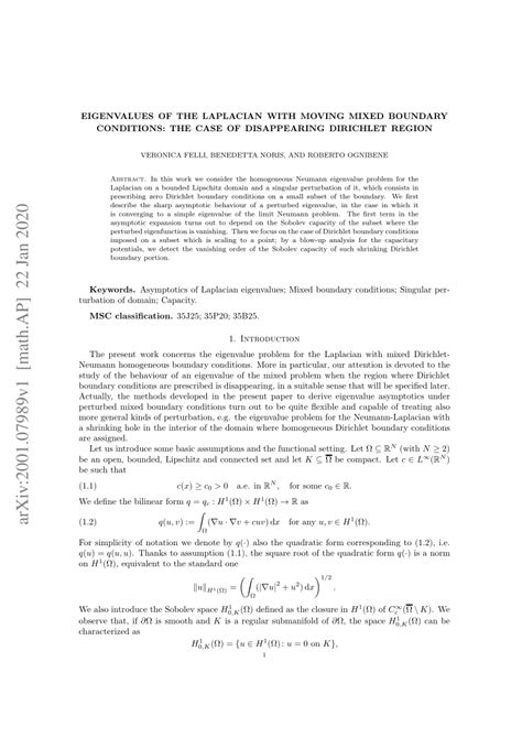 Pdf Eigenvalues Of The Laplacian With Moving Mixed Boundary Conditions The Case Of