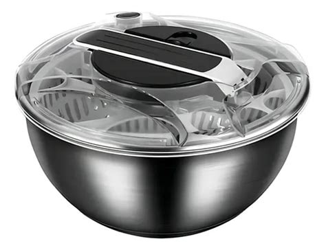 Secador Secadora Seca Alface Lavador Salada Verduras Legumes Cor Inox