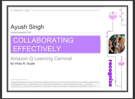 Accenture Recognition Learningjourney Amazonqlearningcarnival Ayush Singh