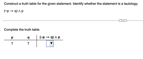 Solved Construct A Truth Table For The Given Statement Chegg