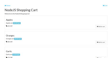 nodejs shopping cart codesandbox