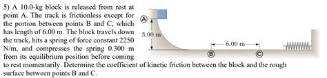 Solved A Kg Block Is Released From Rest At Point A Chegg