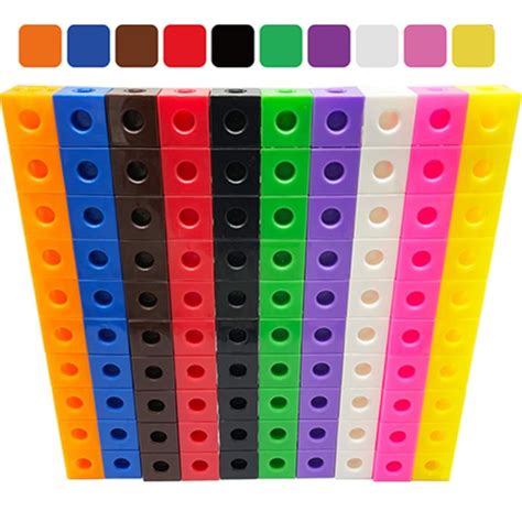 100pcs Mathematics Linking Cubes 3D Puzzle Numberblocks Interlocking