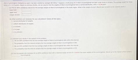 Solved Lower Limit Upper Limit Margin Ef Erree B What Chegg Com